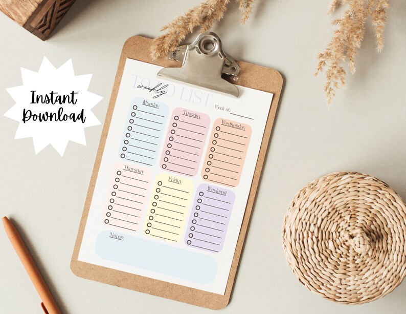 Printable Fillable Planner, Editable Weekly Planner, Digital Task to Do ...