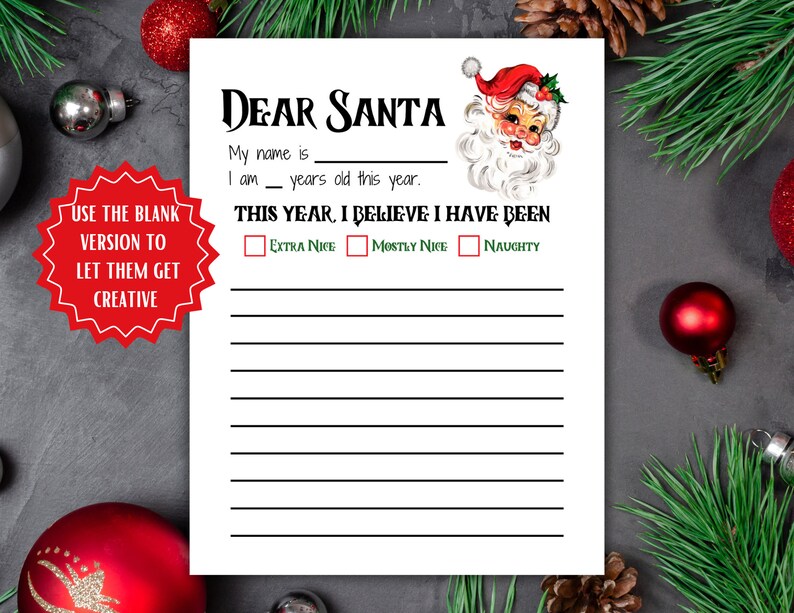 Printable Letter to Santa, Kids Santa Claus Letter, Classroom Christmas ...