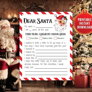 Printable Letter to Santa, Kids Santa Claus Letter, Classroom Christmas ...