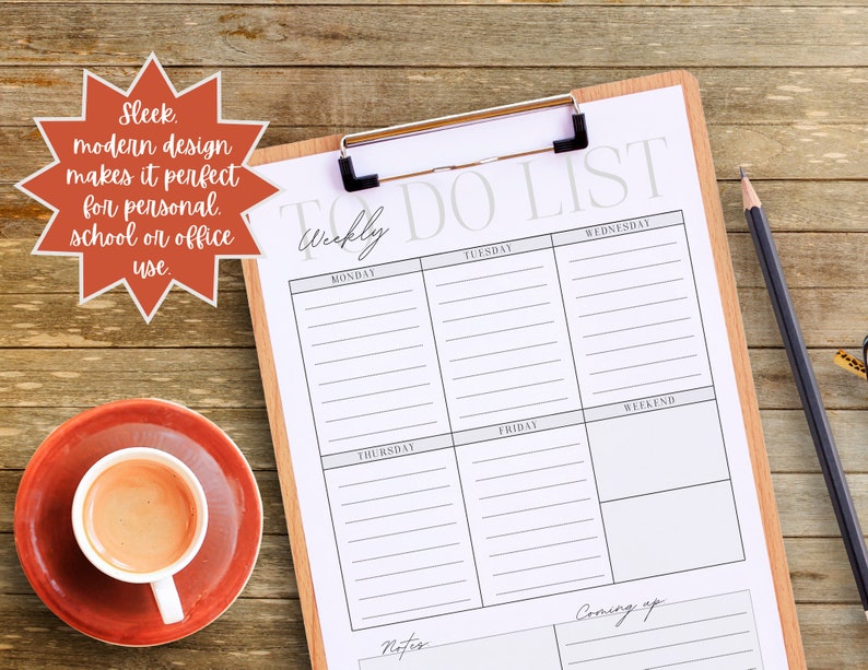 Printable to Do List, Simple Planner, Reusable Chore Chart, Instant ...