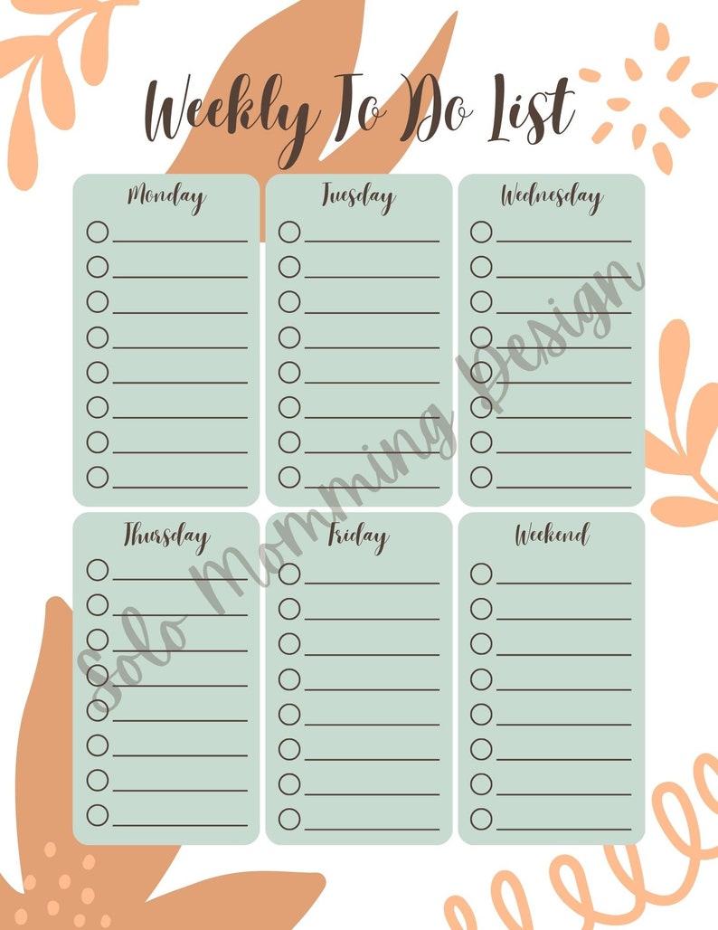 To Do List Printable | Digital Download Task Chart | Instant Download ...