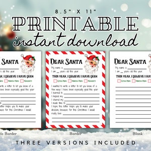 Printable Letter to Santa, Kids Santa Claus Letter, Classroom Christmas ...