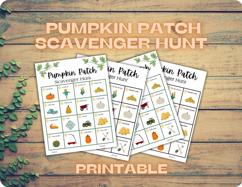 Printable Pumpkin Patch Scavenger Hunt Fall Family Activity - Etsy