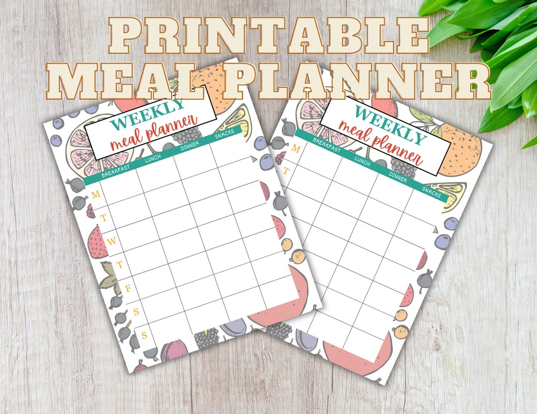 Meal Planner Printable | Meal Tracker | Food Journal | Meal Prep ...