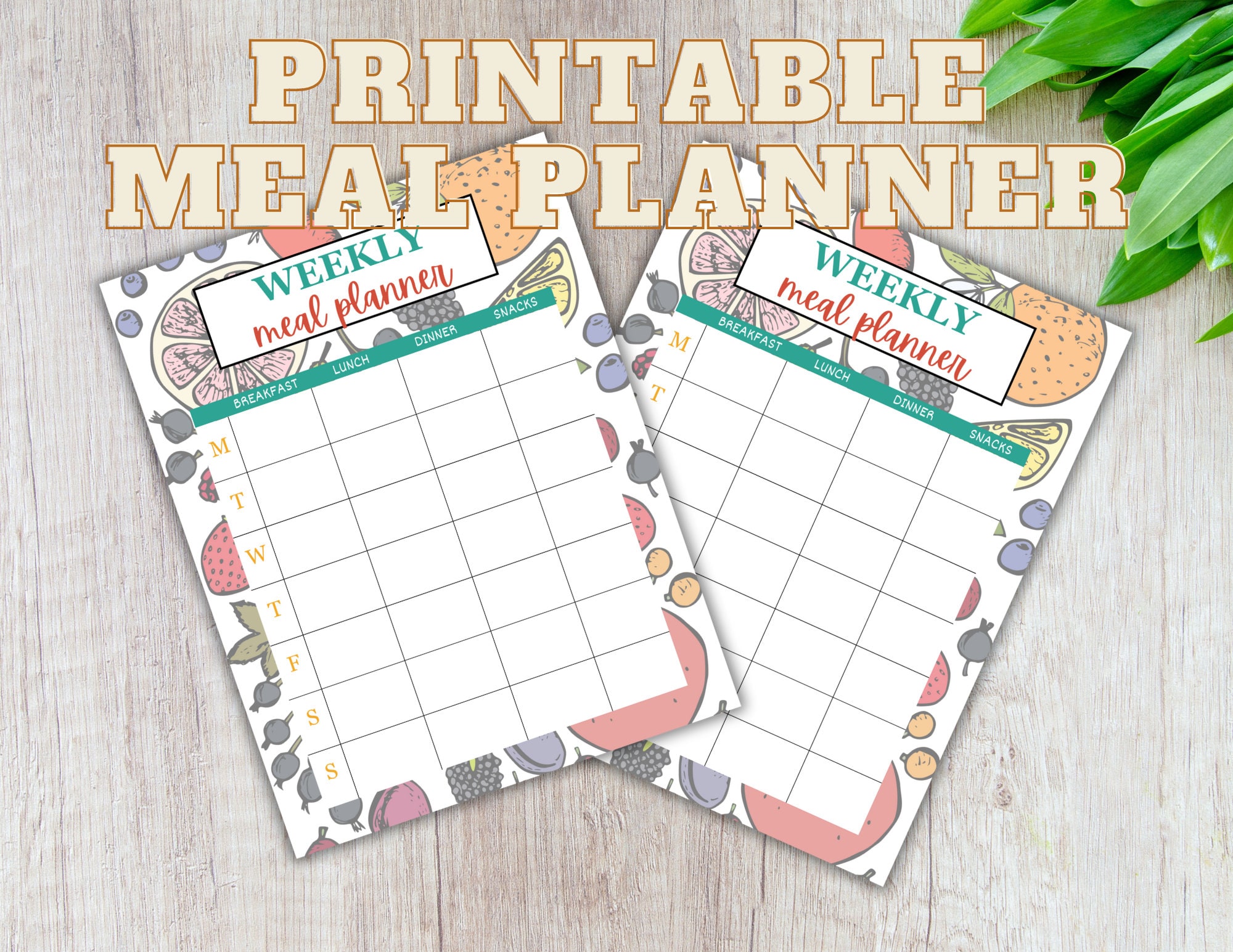 Meal Planner Printable Meal Tracker Food Journal Meal - Etsy