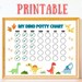 Printable Dino Potty Chart, Dinosaur Sticker Reward Chart, Instant ...