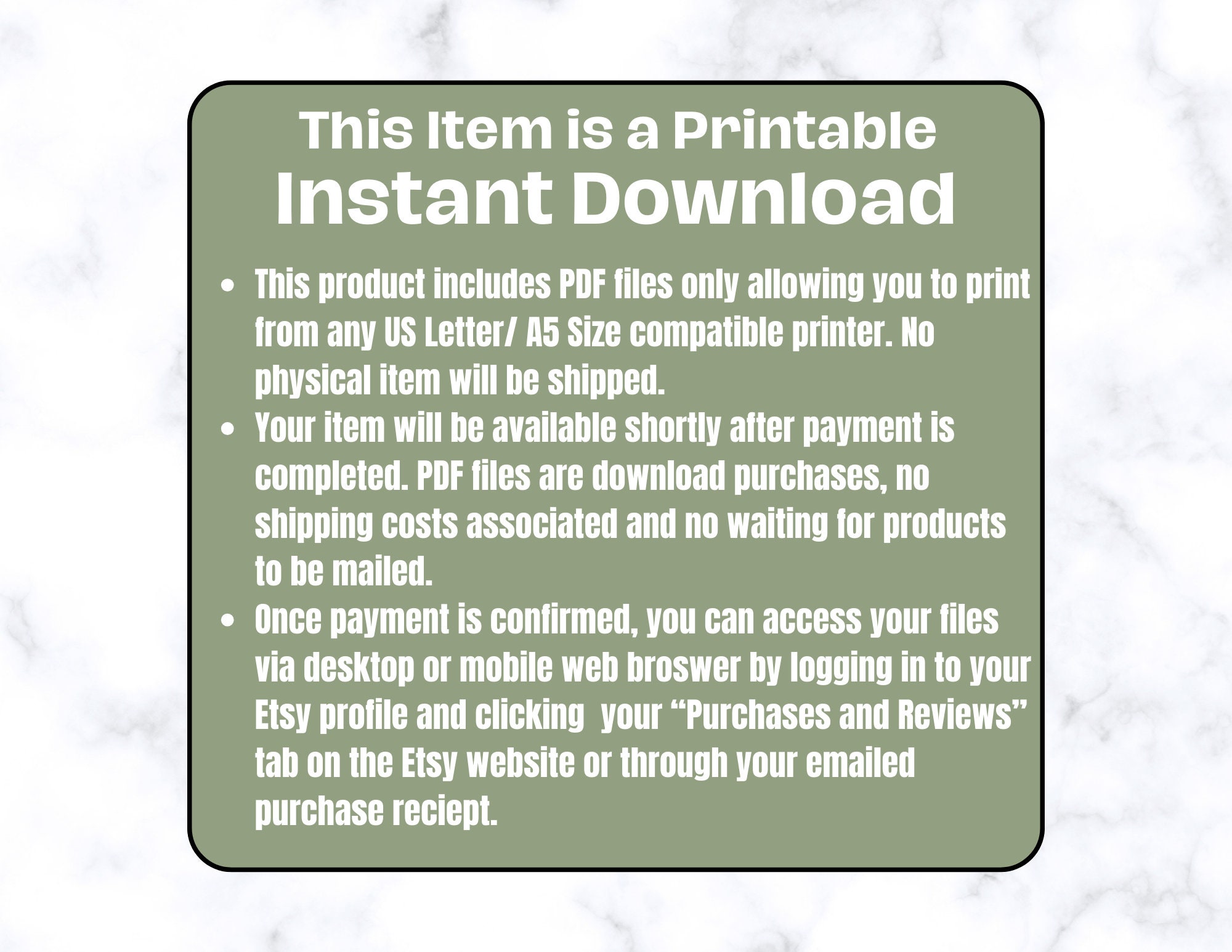 PRINTABLE Shopping List, Digital Grocery Store Trip Planner, Instant ...