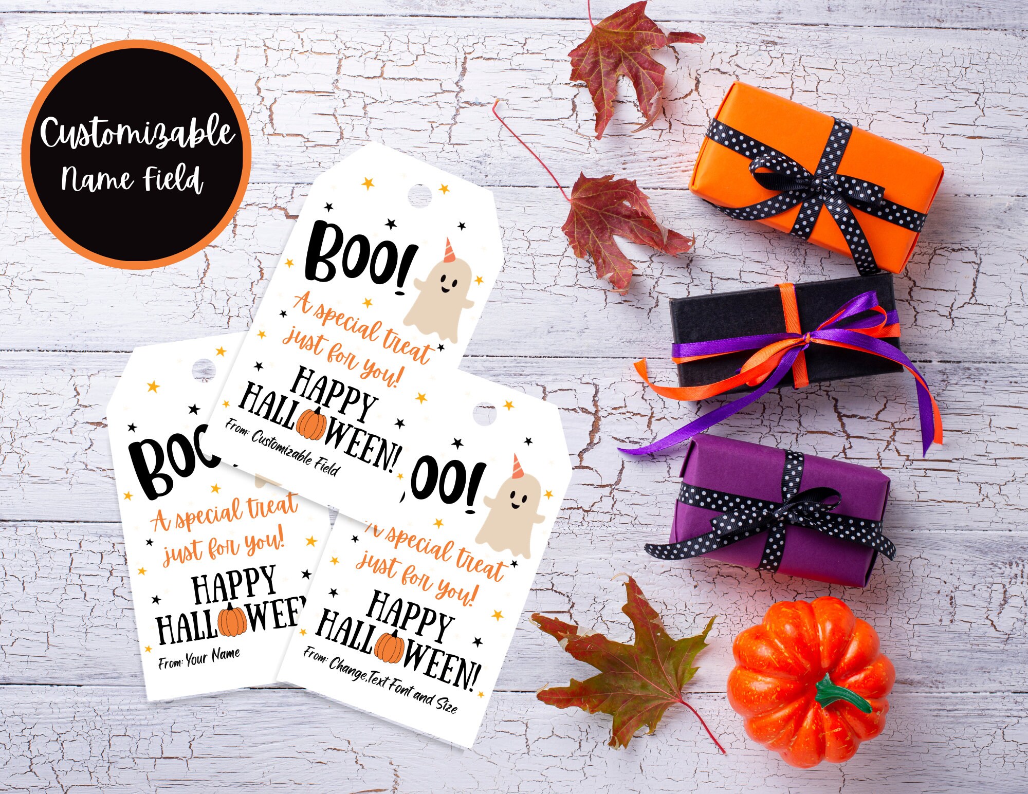 Printable Halloween Favor Tags, Treat Bag Tags, Spooky Birthday Party ...