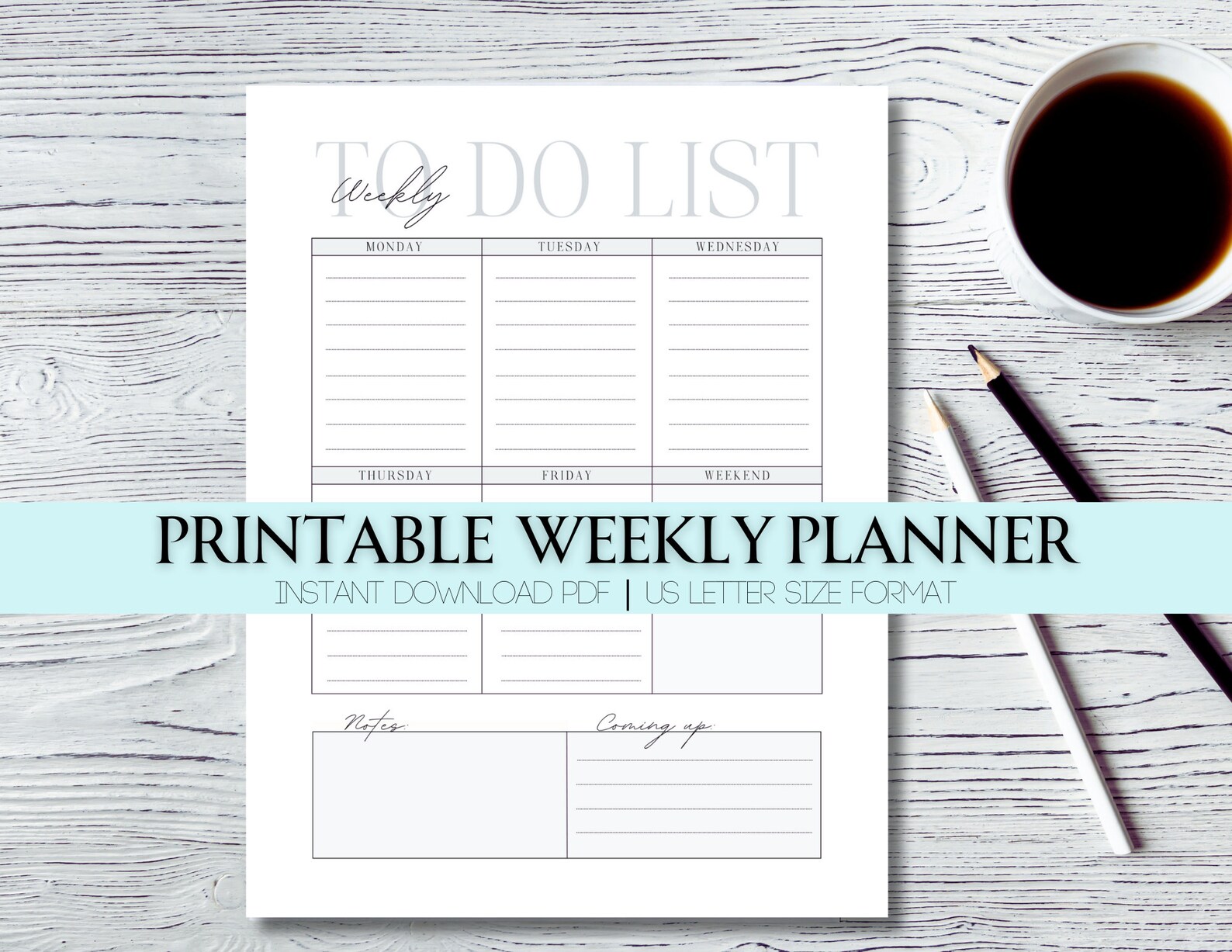 Printable to Do List, Simple Planner, Reusable Chore Chart, Instant ...