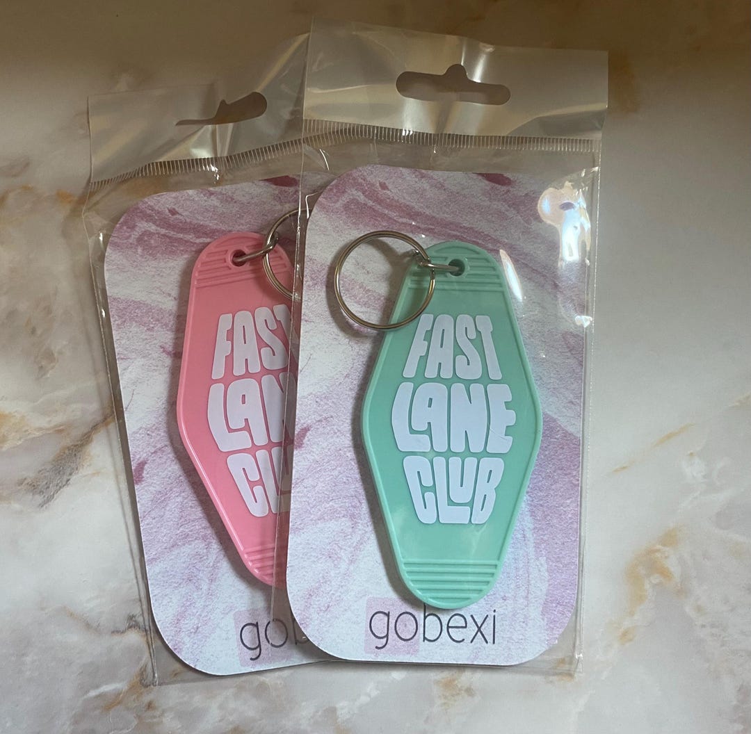 Fast Lane Club Hotel Keychain - Etsy