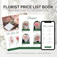 Editable Florist Lookbook Template Canva | Prefilled Flower Shop ...