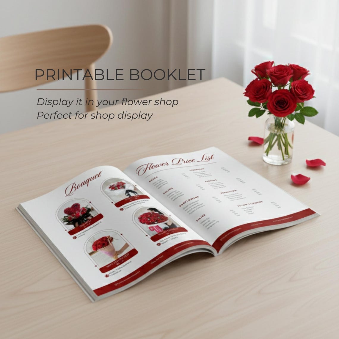 Florist Price List Template | Flower Shop Menu | Bouquet Catalog (canva ...