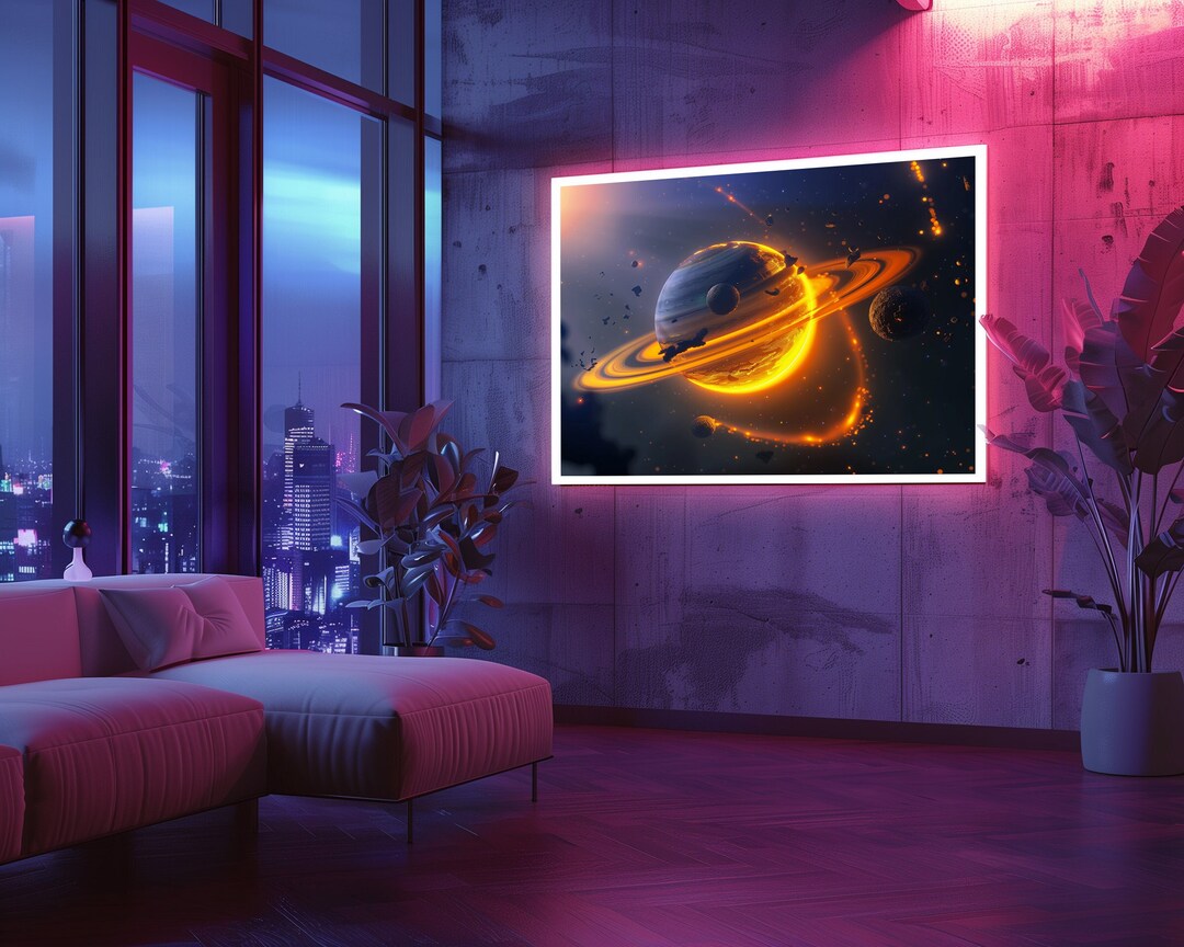 NEON EARTH GALAXY neon_space_101.jpg Colorful Neon Wall Art, Instant ...