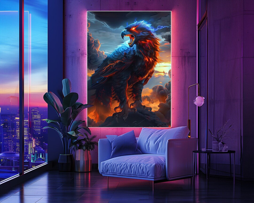 Fierce Red Glowing PHOENIX neon_animal_006.jpg Dope Neon Colorful Wall ...