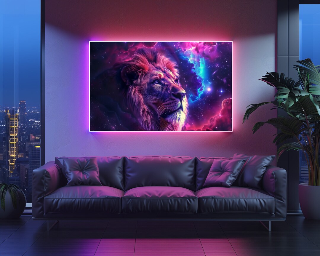 NEON LION Galaxy neon_animal_077.jpg Intergalactic Colorful Neon Wall ...