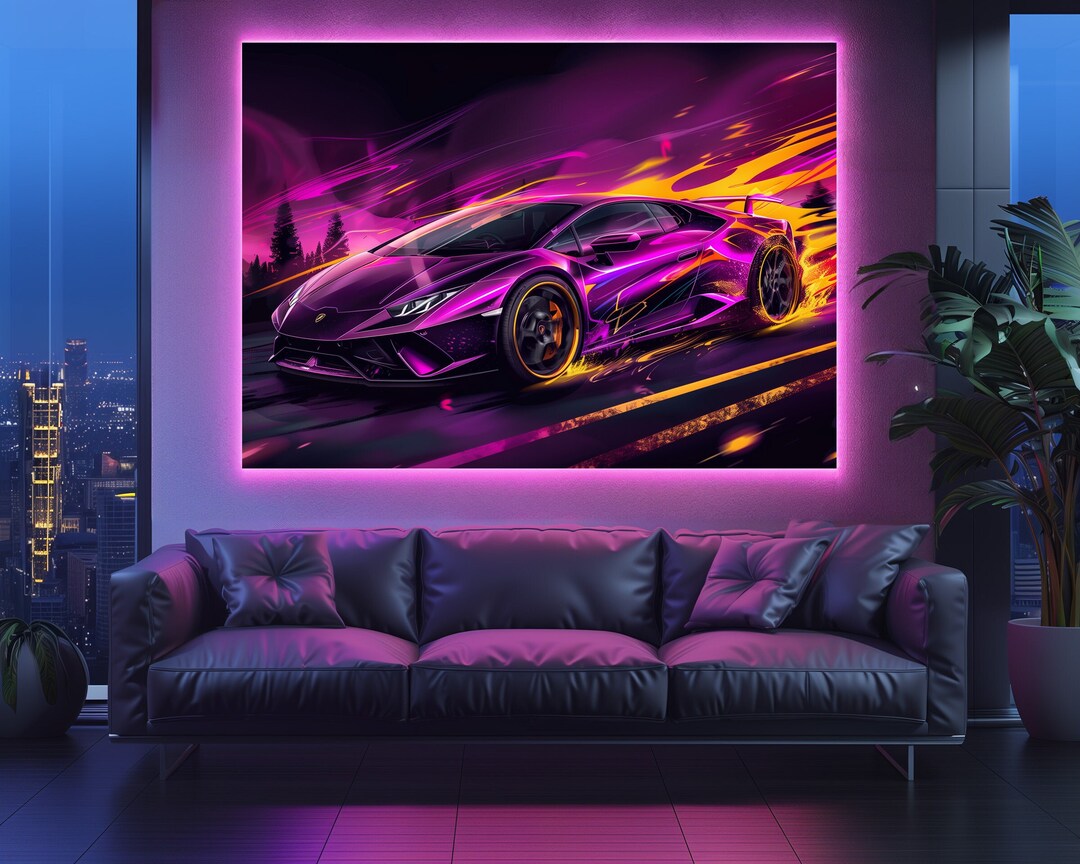 NEON Purple Lamborghini Aventador Huracan CONCEPT ART Fire neon_art_172 ...
