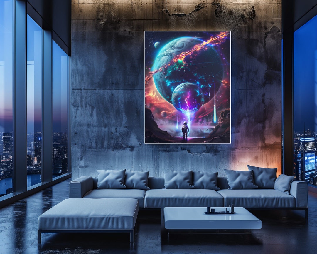 ASTRONAUT on Another MOON [neon_space_003.jpg] Dope Neon Colorful Wall ...