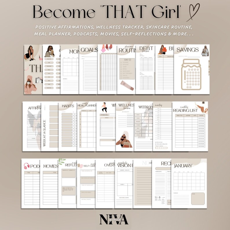 THAT GIRL Planner Undated Digital Planner Daily, Weekly, Monthly ...