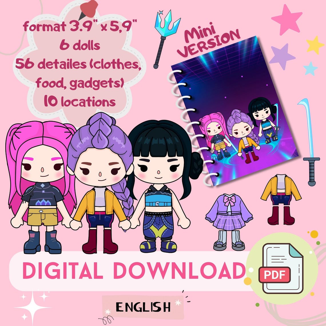 Printable Paper Dollhouse Toca Boca - Kids Busy Book | Easter Gifts ...