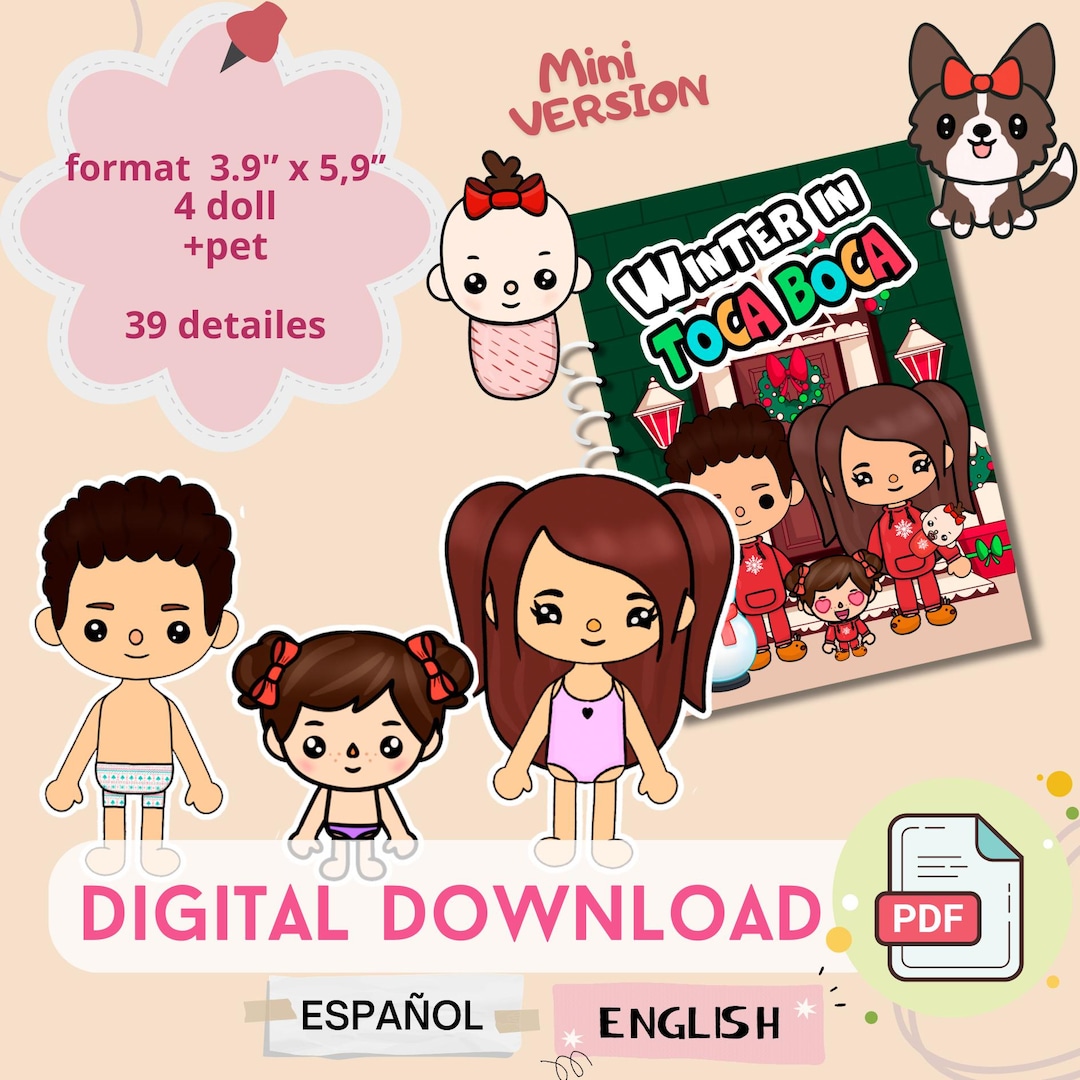 Printable Paper Dollhouse Toca Boca - Kids Busy Book | Easter Gifts ...