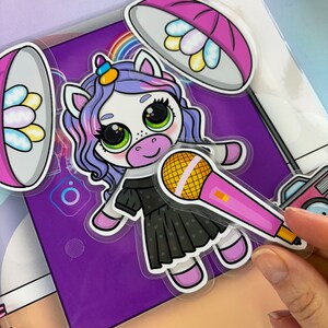 Printable DIY Project Unicorn Dollhouse With Paper Dolls Busy Book ...