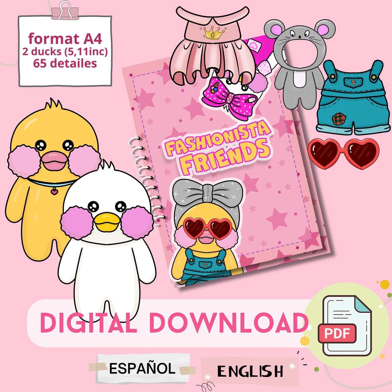 Printable Paper DUCK Dollhouse (format A4) Busy Book & Activities for ...