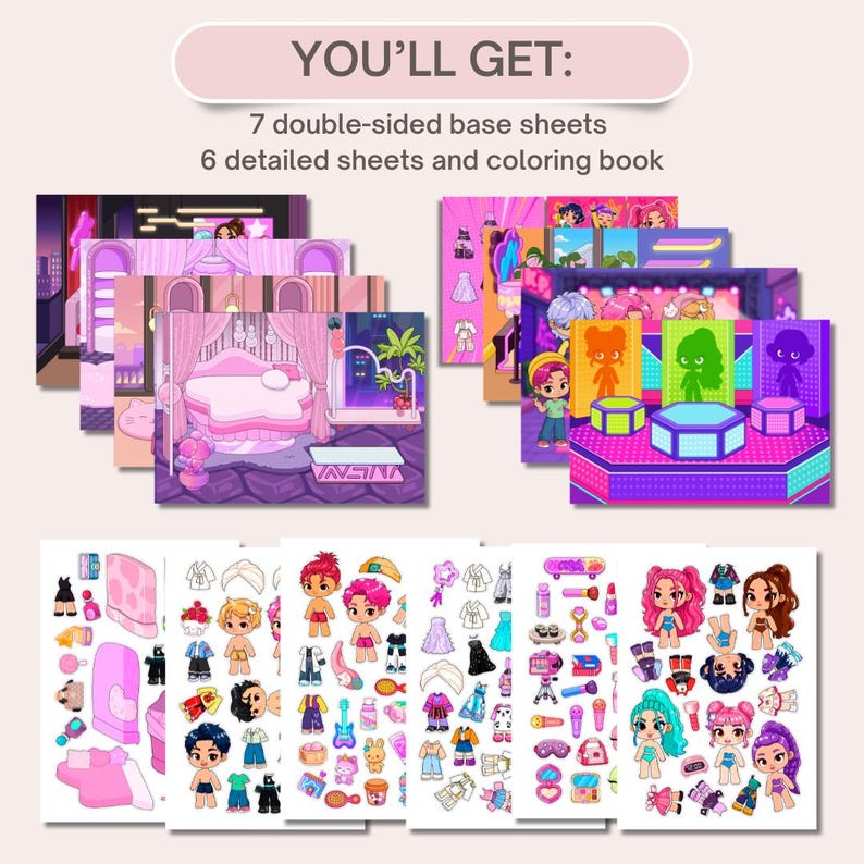 Kpop Busy Book Printable | Quiet Book Paper Dolls PDF - Etsy Canada