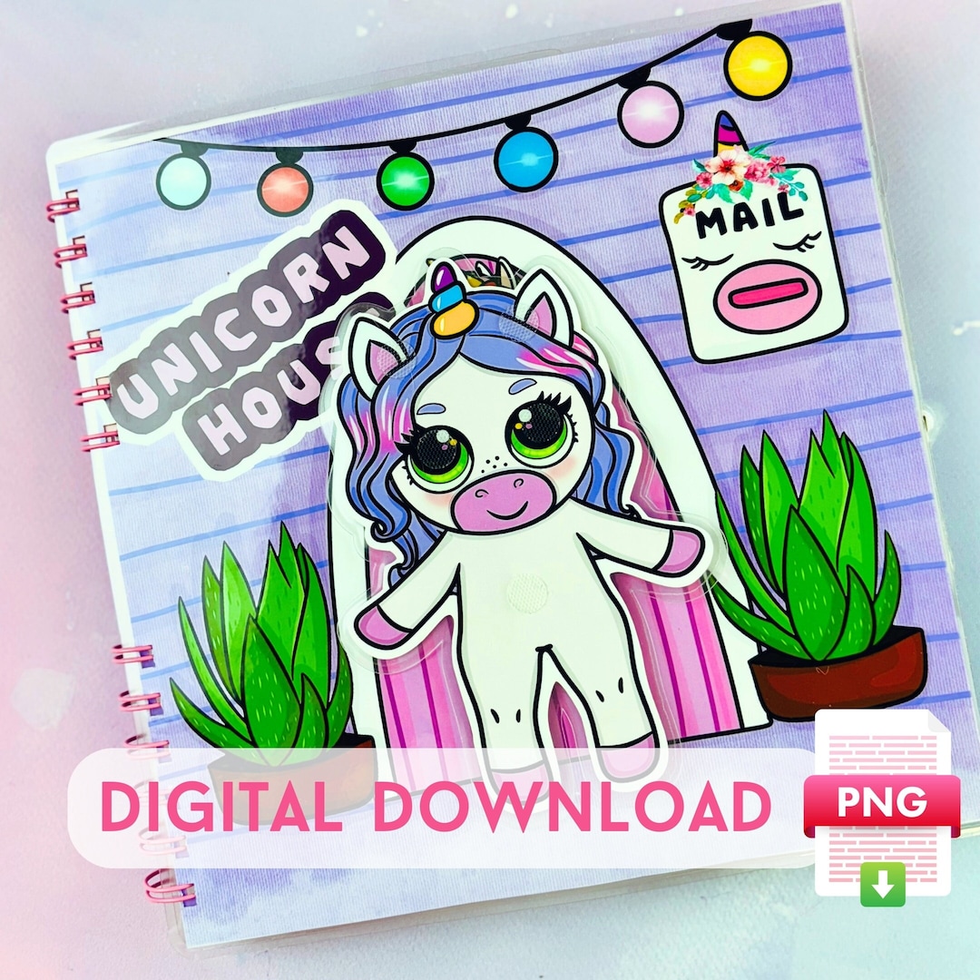 Printable DIY Project Unicorn Dollhouse With Paper Dolls Busy Book ...