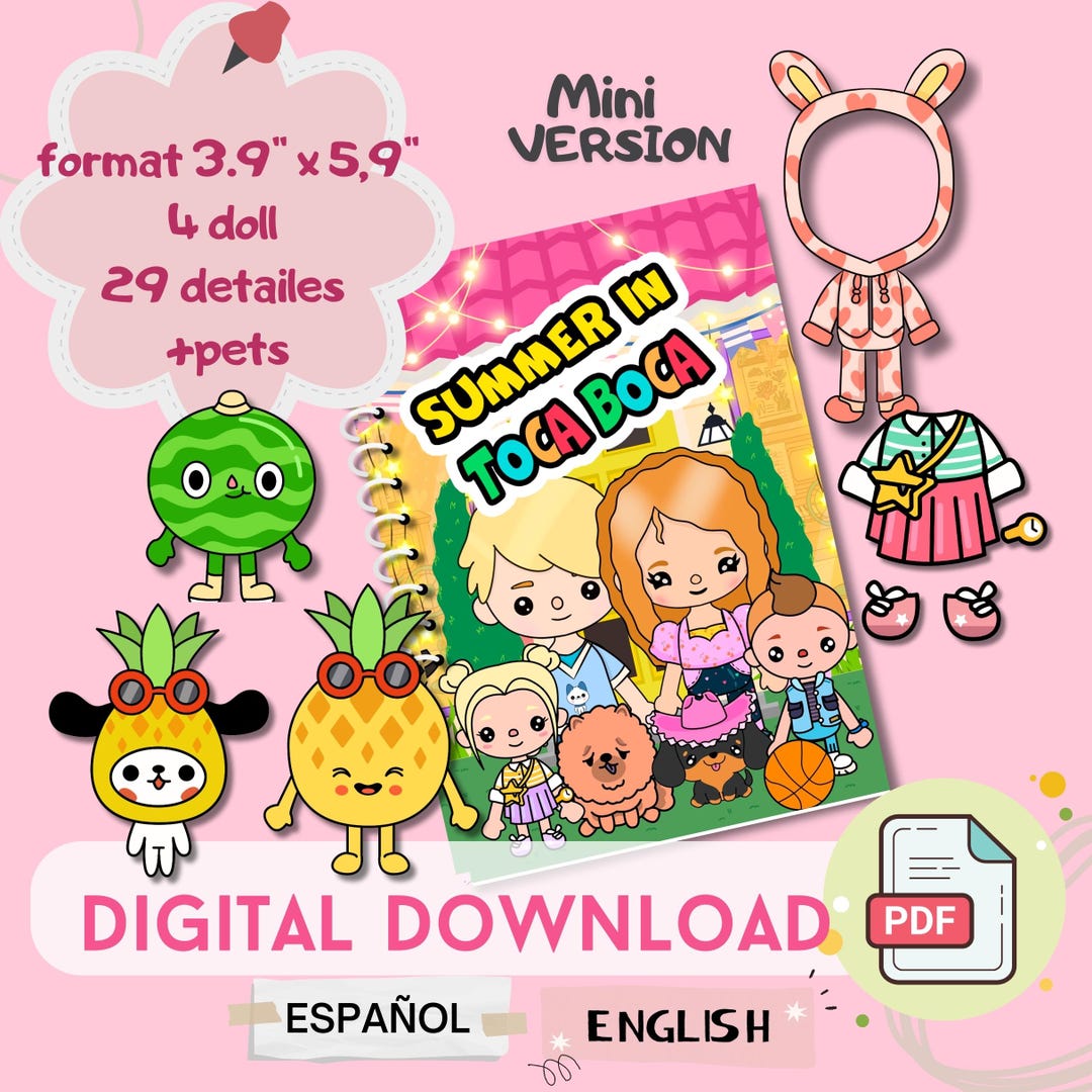Printable Paper Dollhouse Toca Boca Summer - Kids Busy Book ...