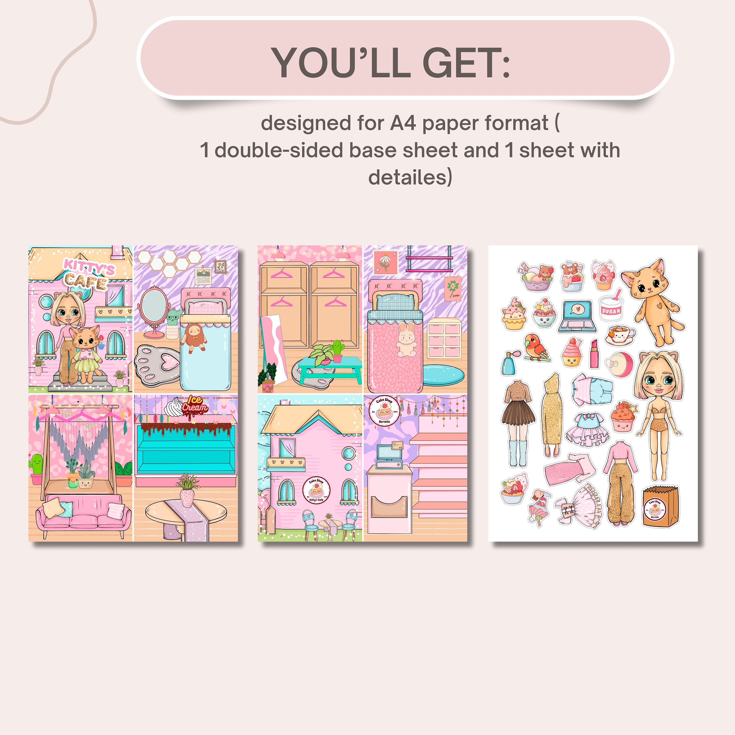 Printable Paper Dollhouse Kids Busy Book printable Paper Doll Dauther ...