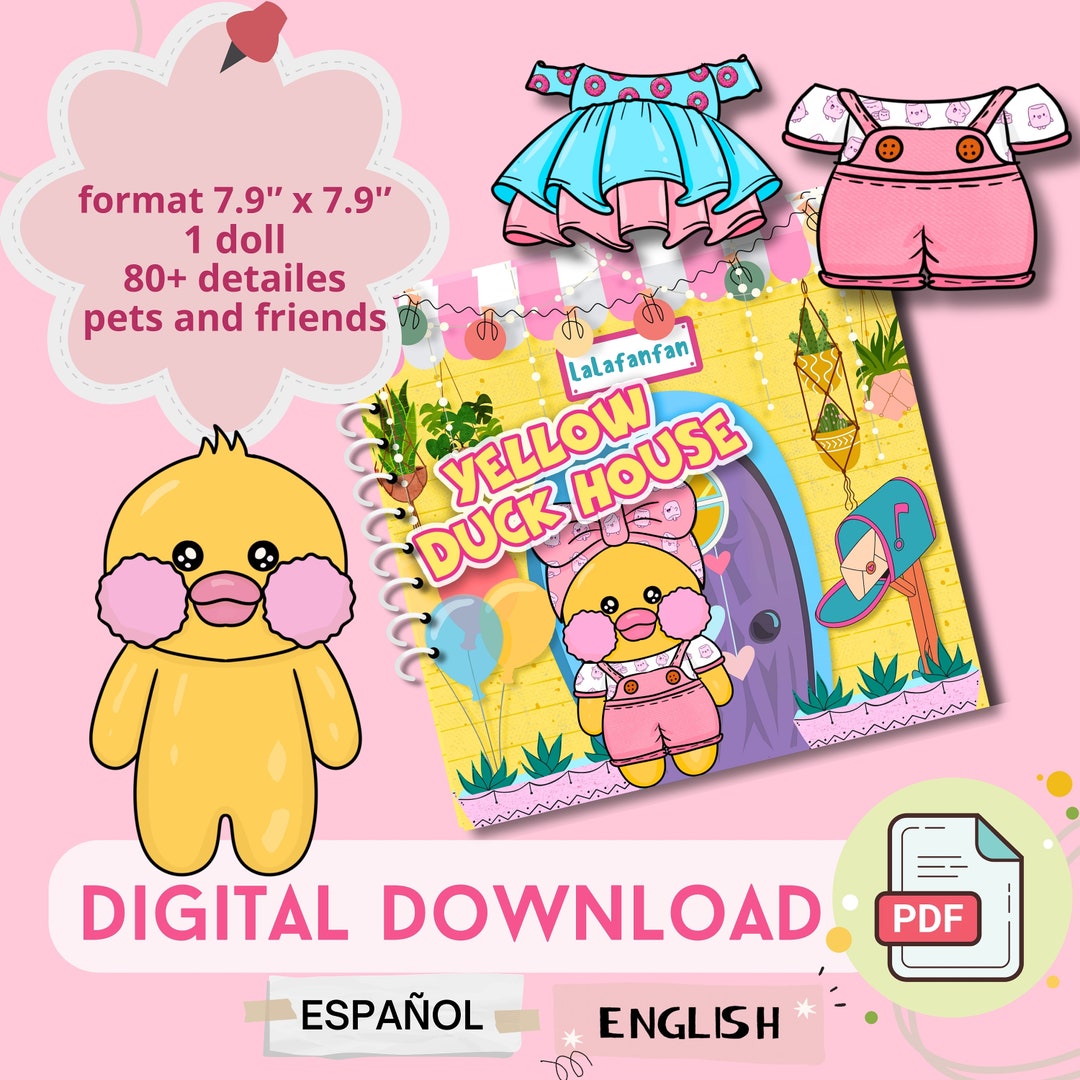 Printable Paper Doll Yellow Duck| Quiet Book | Busy Book | Digital ...