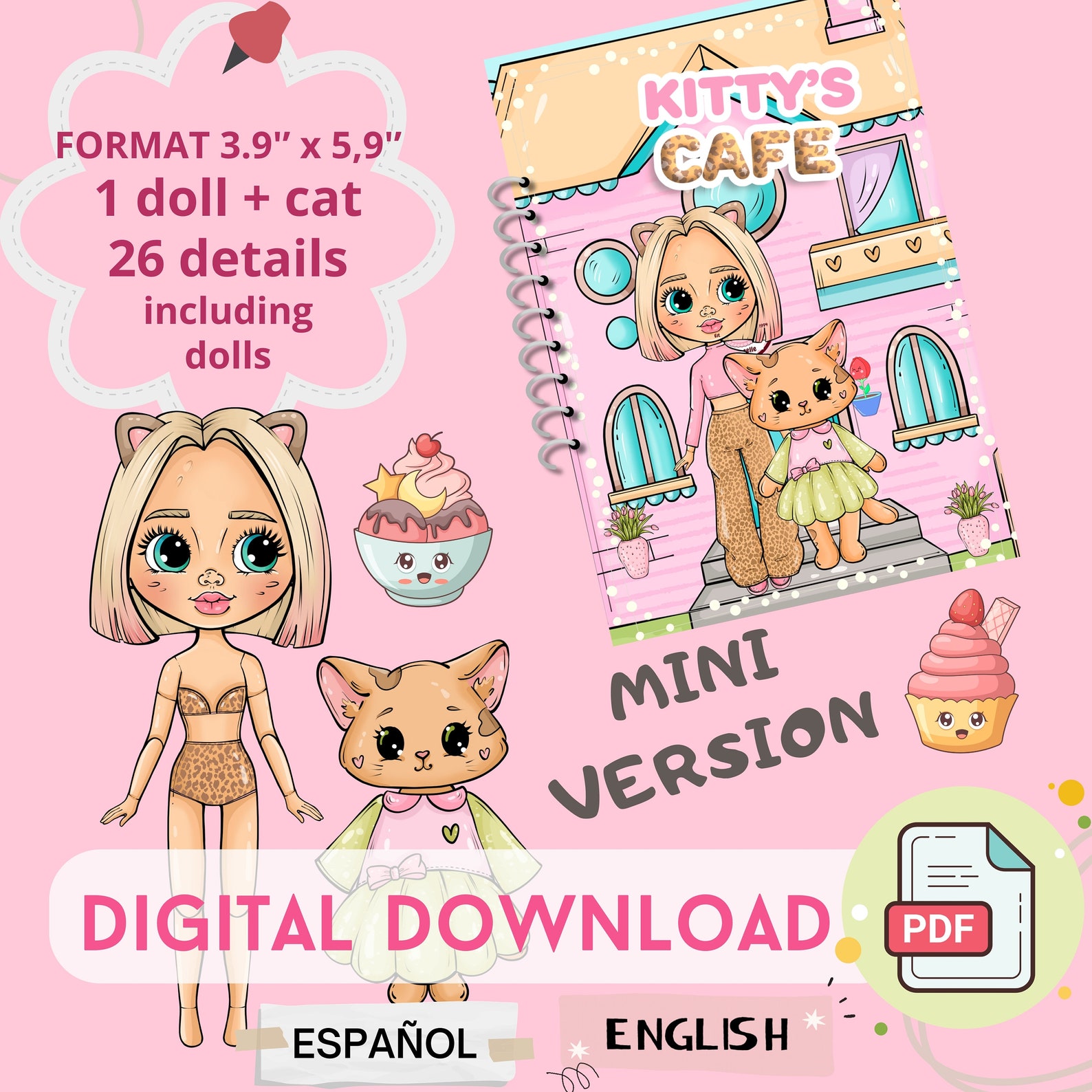 Printable Paper Dollhouse Kids Busy Book printable Paper Doll Dauther ...