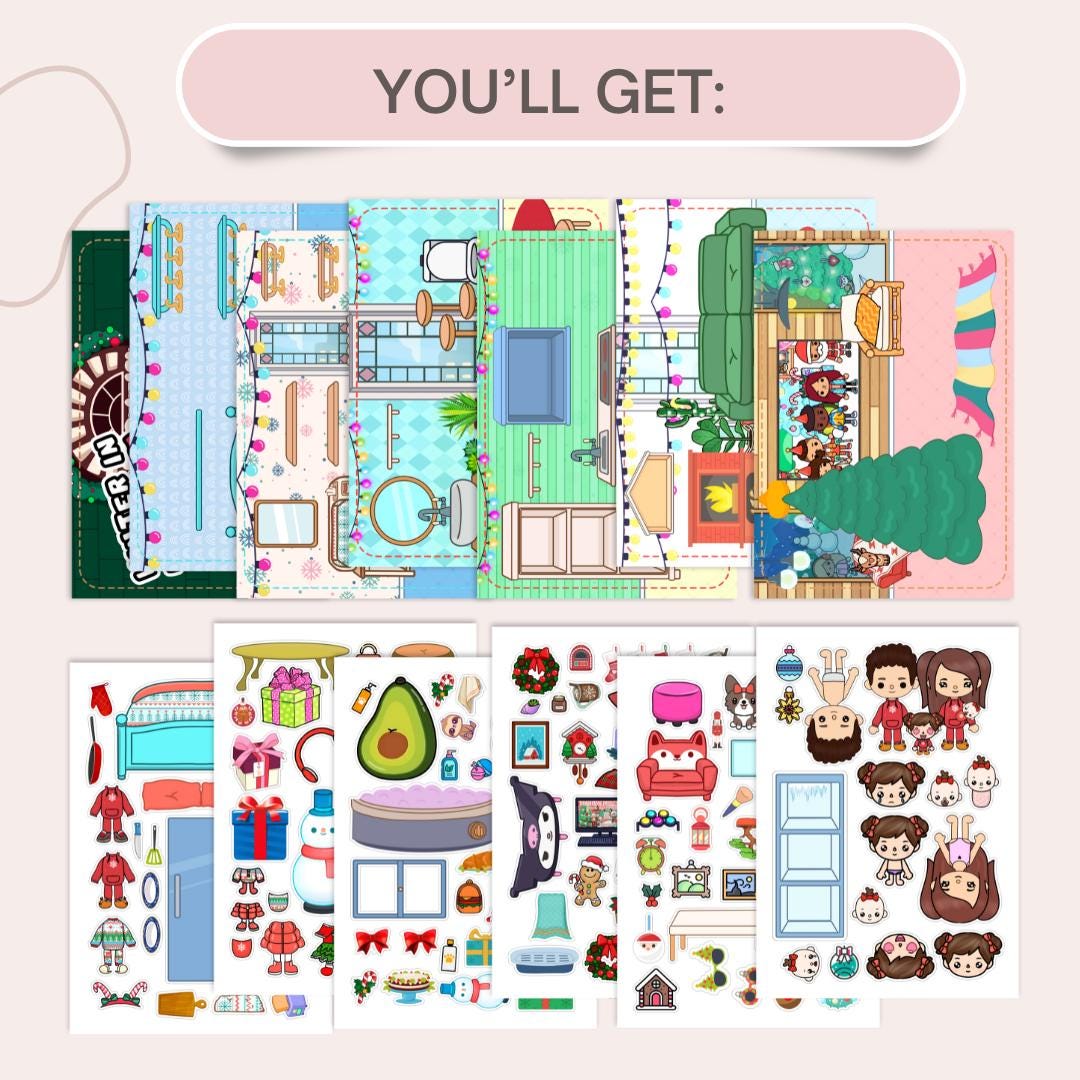 Toca Boca Christmas Paper Dollhouse: Winter Craft Kit (digital Download ...