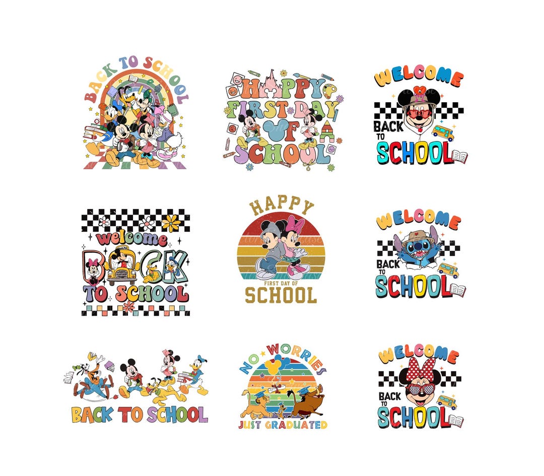 Mouse and Friends Back to School Png Svg Bundle, Back to School Png Svg ...