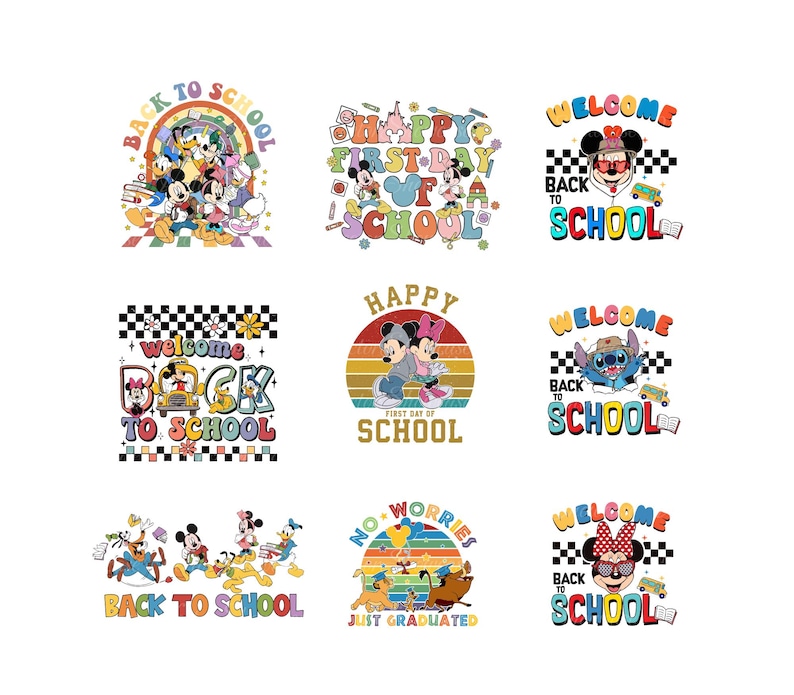 Mouse and Friends Back to School Png Svg Bundle, Back to School Png Svg ...