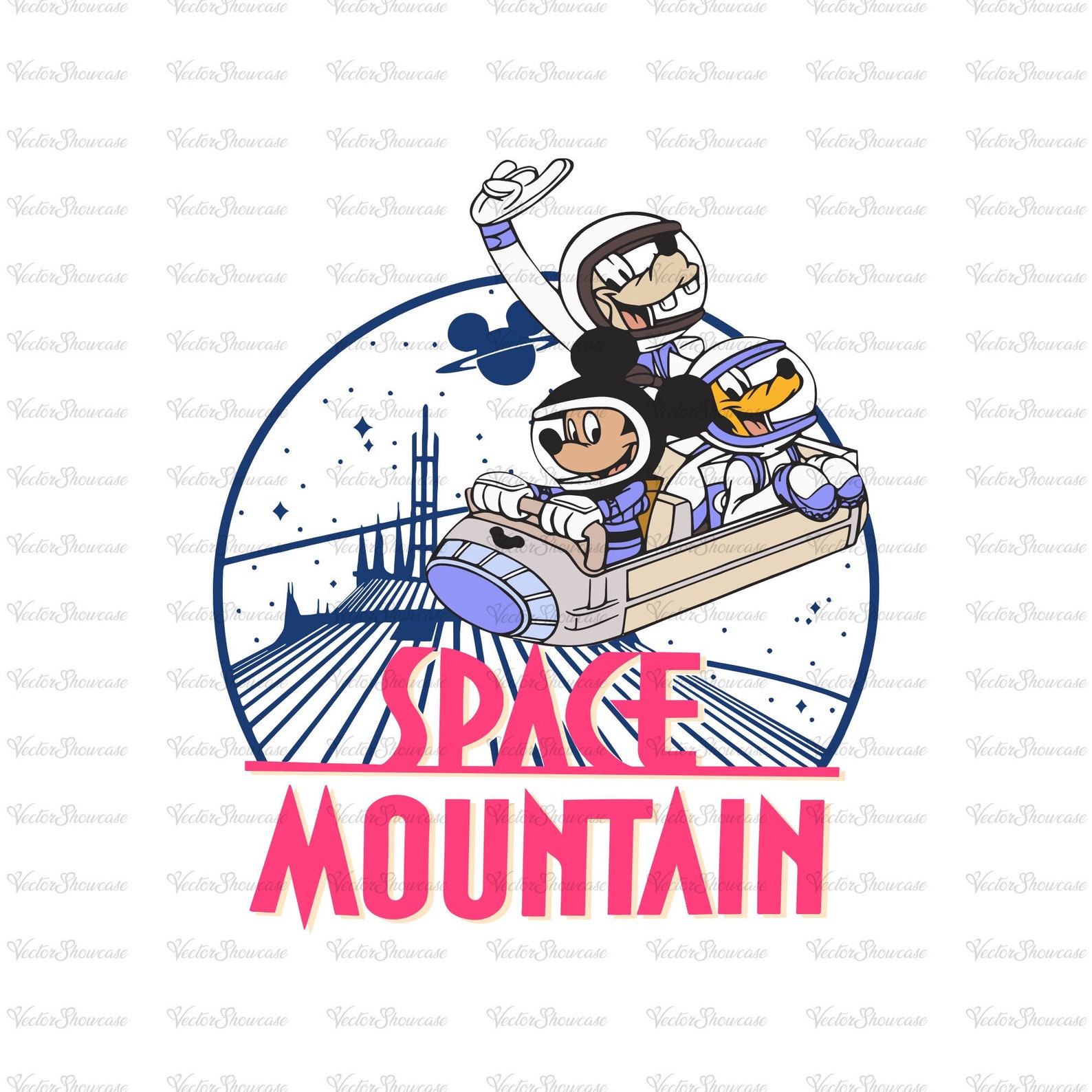 Mouse and Friends Space Mountain Png, Space Mountain Png, Retro Mouse ...