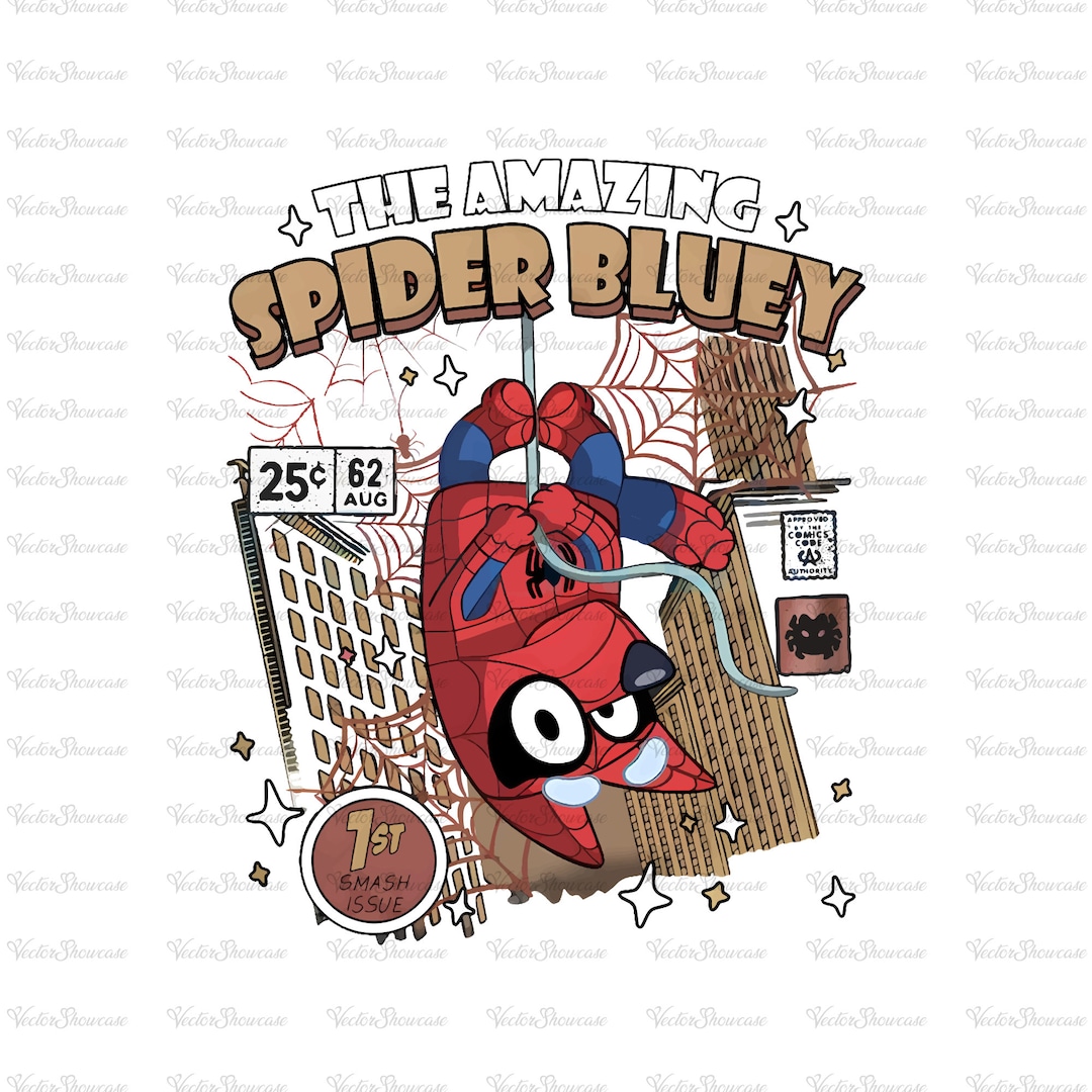 Amazing Spider Bluey Man Across Png and Svg, Spider Man File, Bluey PNG ...