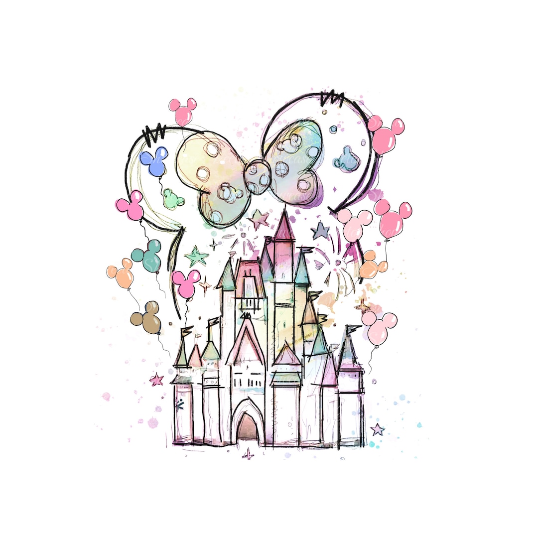 Mouse Ear Castle Png, Watercolor Castle Clipart Png, Magical Kingdom ...