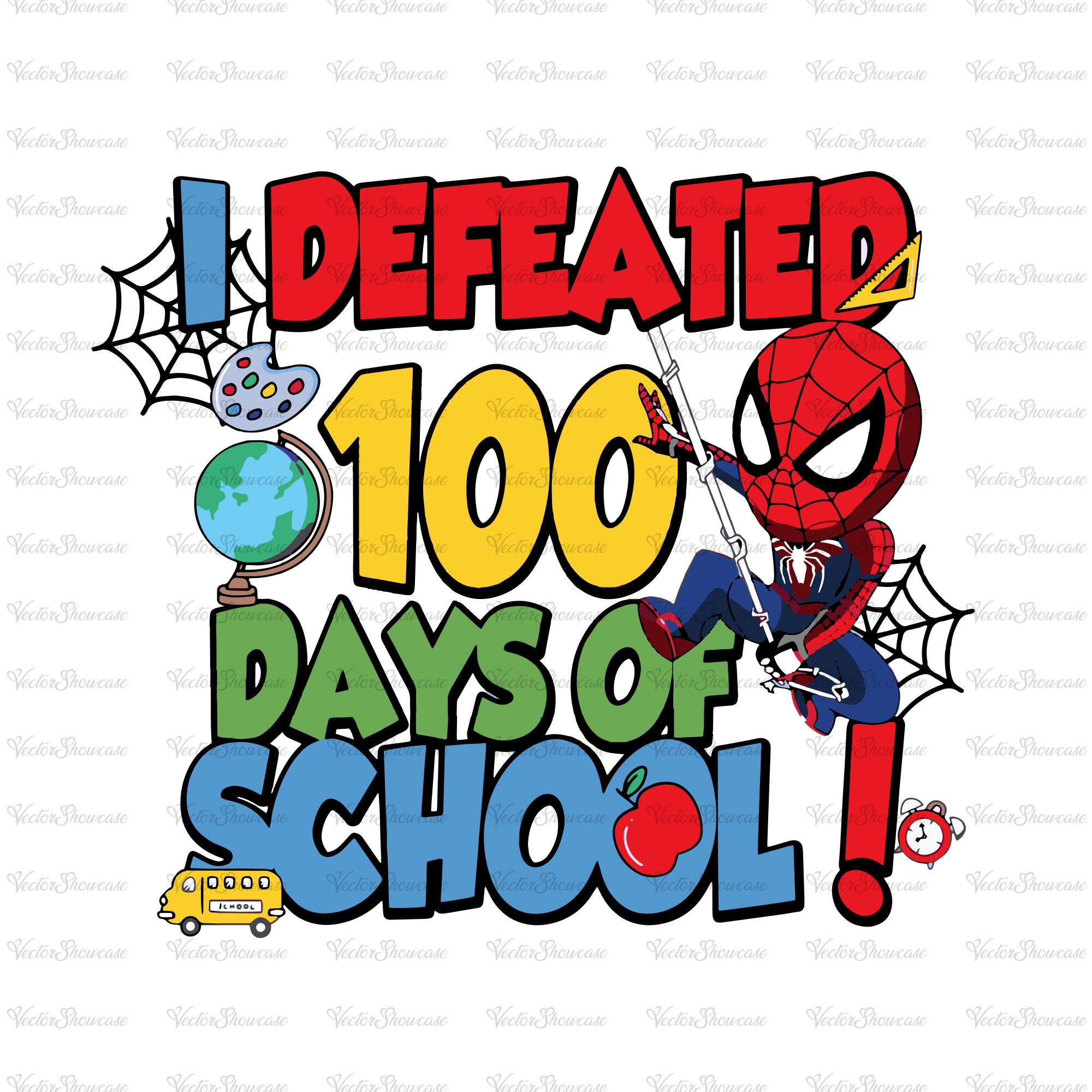 Superhero Cartoon 100 Days of School PNG, 100 Days of School Cartoon ...