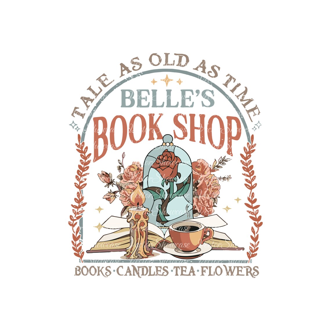 Retro Tale as Old as Time Book Shop Png, Beauty and the Beast Png ...