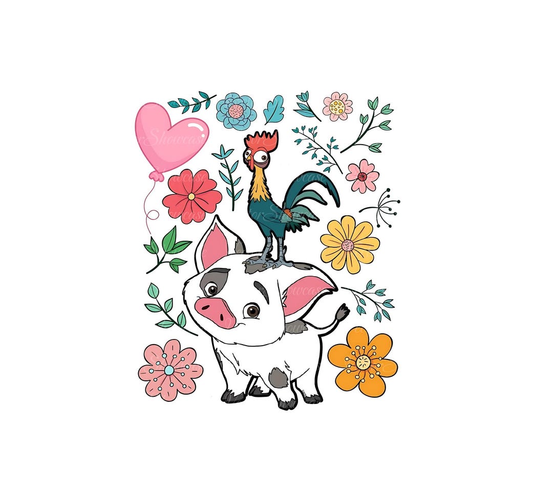 Retro Pua and Heihei Moana Png, Moana Png, Pua and Heihei Png, Pua Png ...