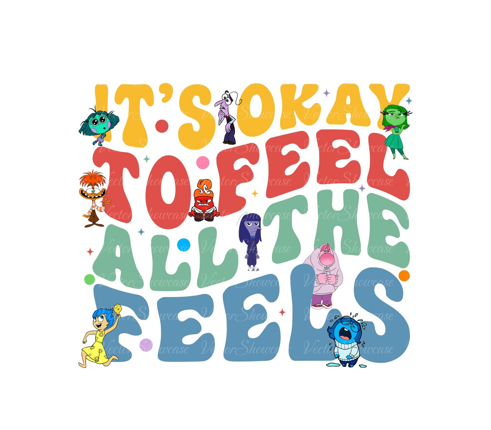 Inside Out It's Okay to Feel All the Feels Shirt, Inside Out 2 PNG ...
