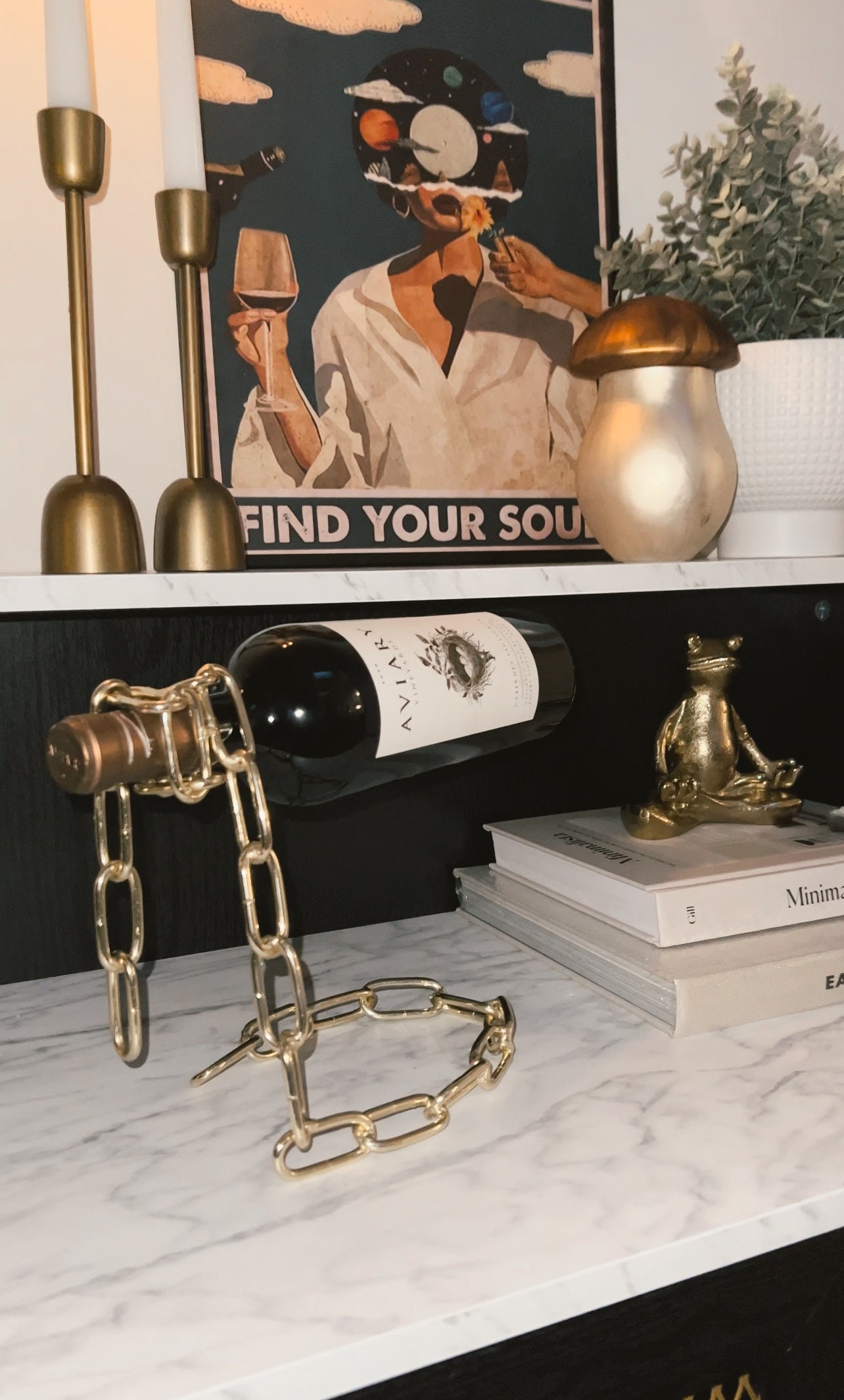 Unique Floating Wine Rack Bar Cart Accessories, Wine Bottle Holder ...