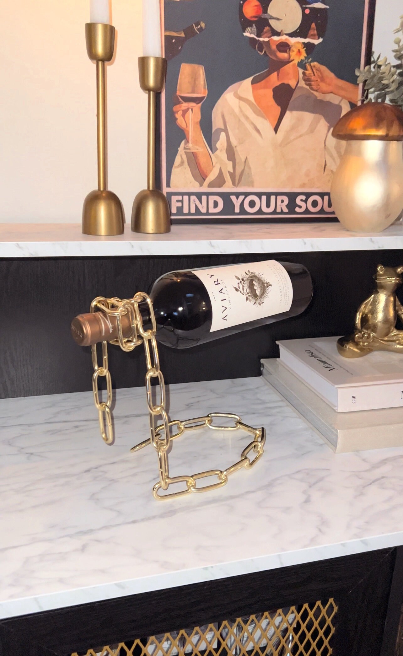 Unique Floating Wine Rack Bar Cart Accessories, Wine Bottle Holder ...