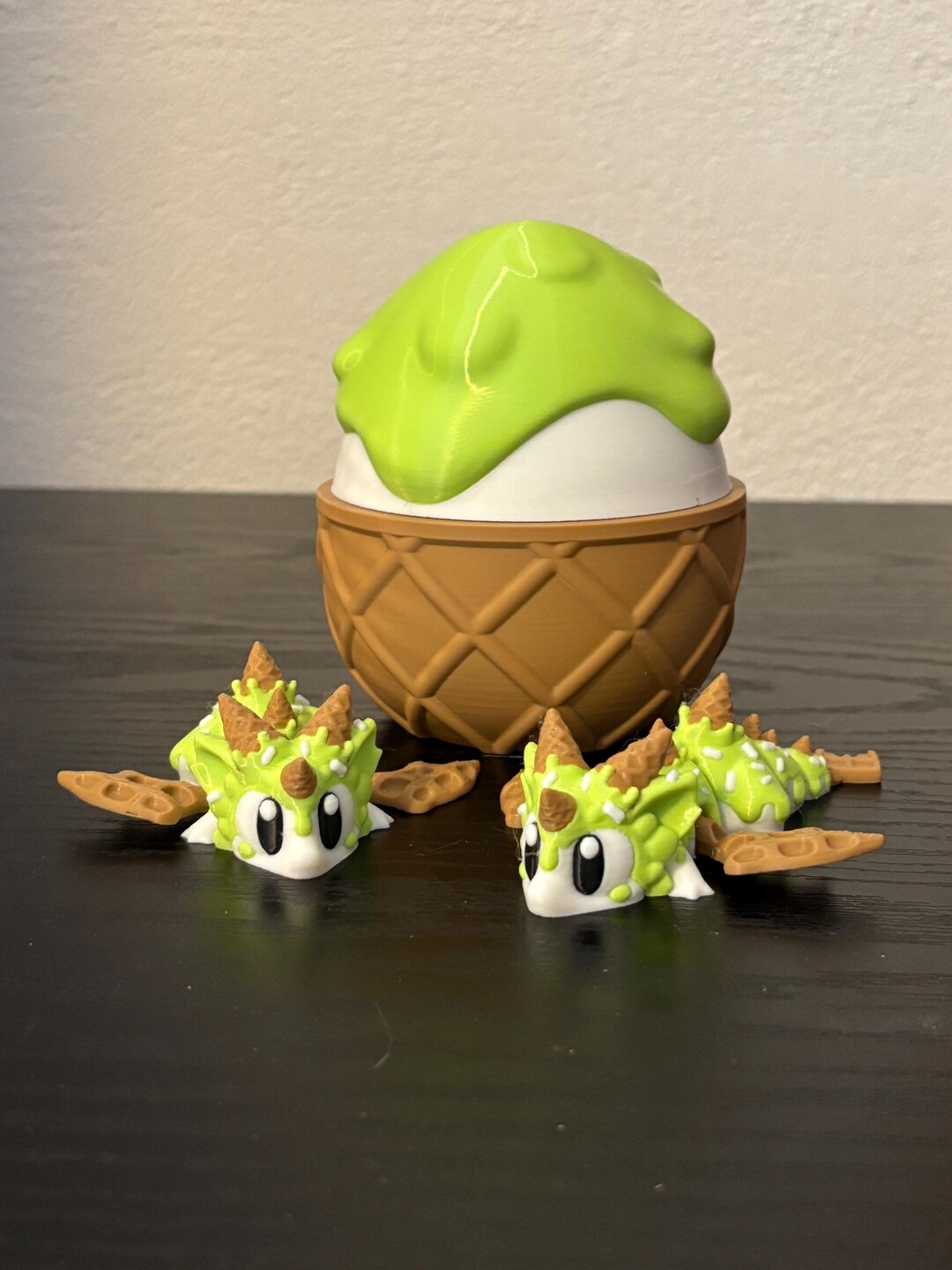 Flexi Ice Cream Cone Dragon With Egg – 10 Cm | Movable Mini Dragon | 3d ...