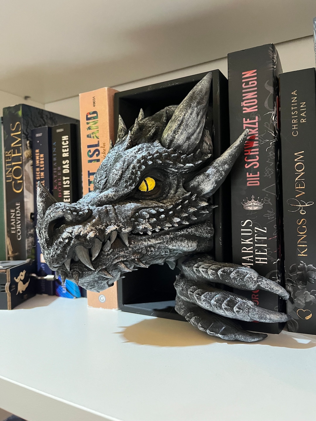Dragon Unique Bookend - Book-inspired Booktok Merch 3D Printed Fantasy ...