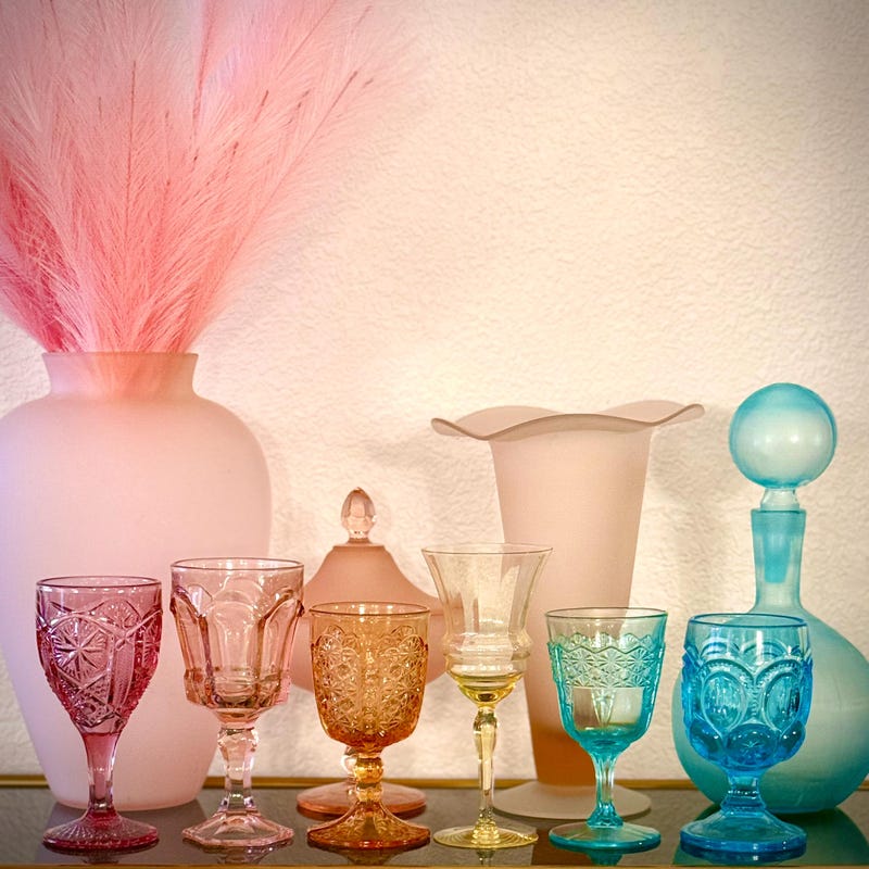 Colored Glassware - Etsy