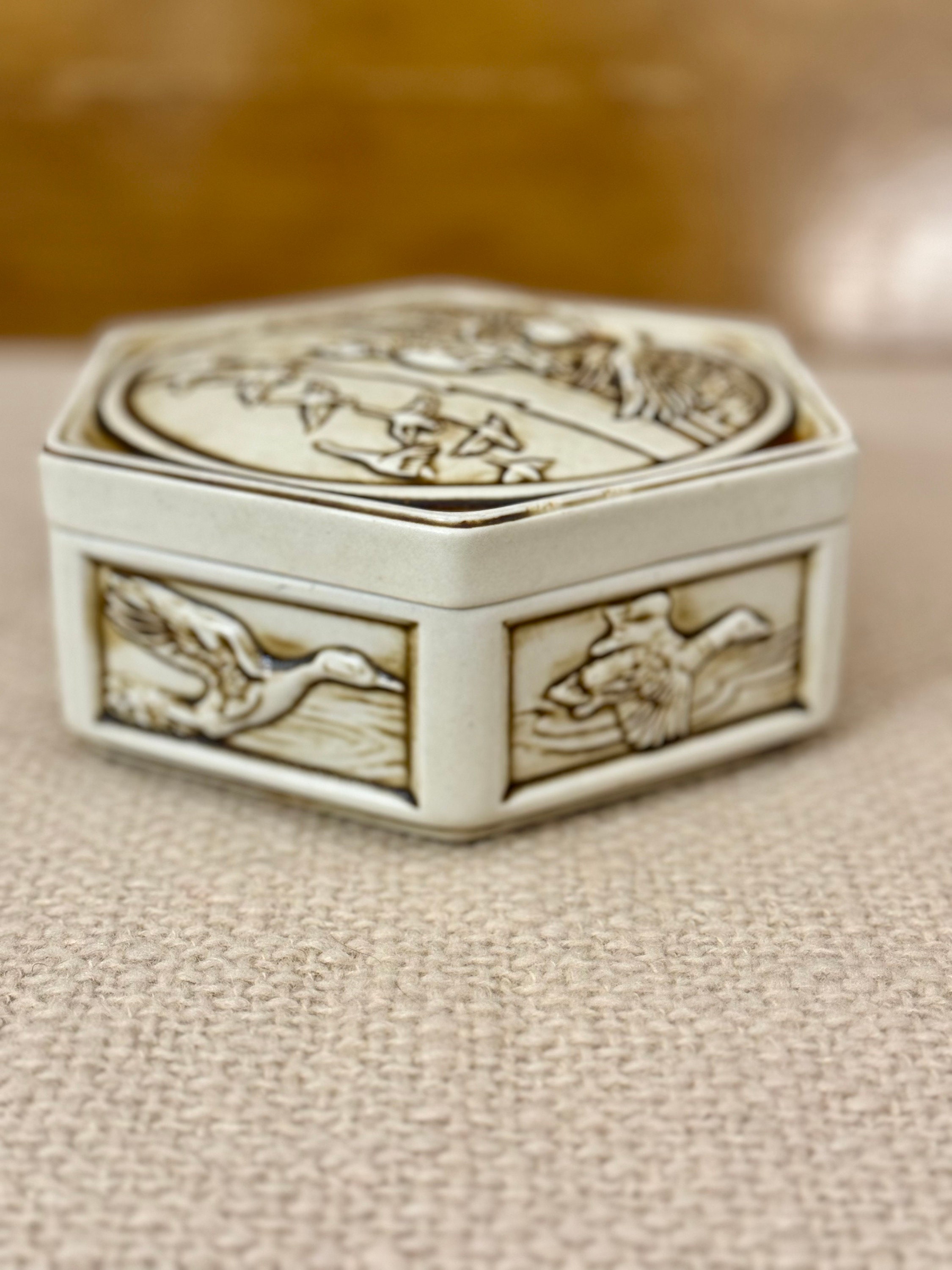 Vintage Avon Ceramic Mallard Design Trinket Box - Etsy