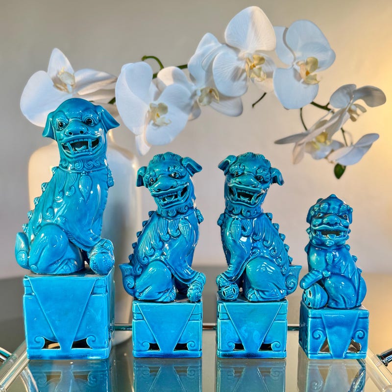Turquoise Foo Dogs - Etsy