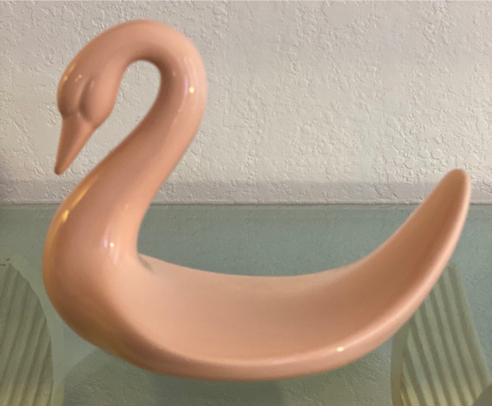 80s Pastel Ceramic Swans/80s Art Deco Decor/post Modern/ Vintage ...